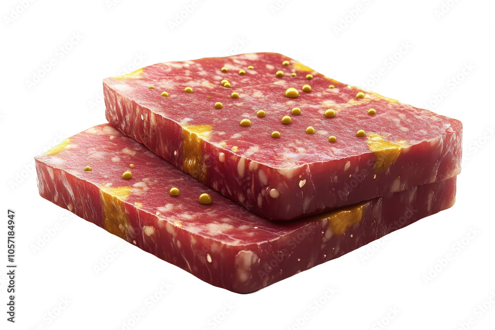 Corned beef slices with mustard, PNG isolated on transparent background ...