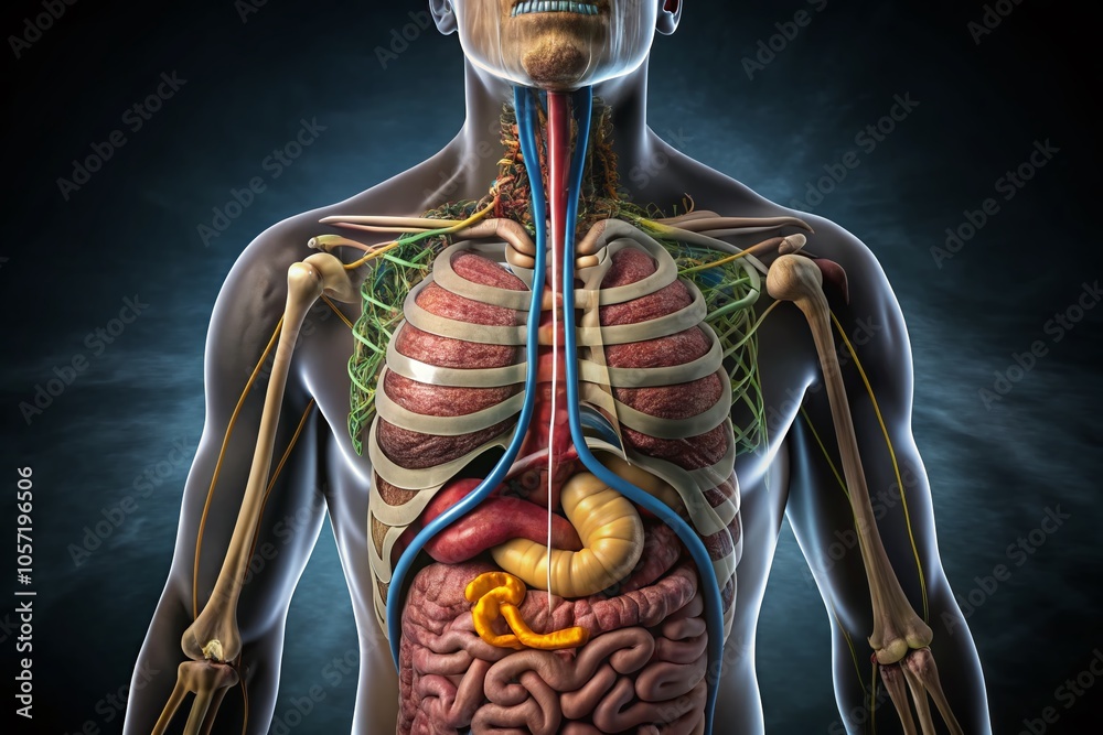 This diagram illustrates the esophagus, a muscular tube transporting ...