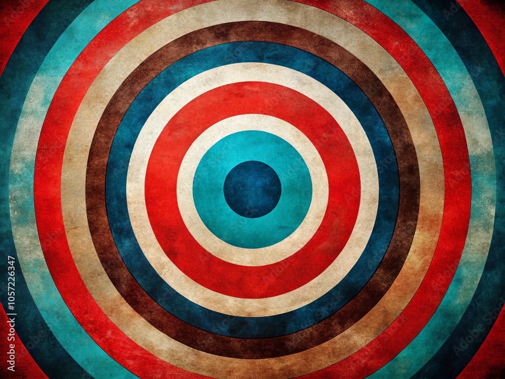 Vintage Style Photography of Intersecting Concentric Circles in Red ...
