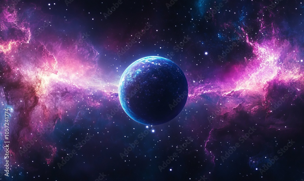 360 degree space nebula panorama, equirectangular projection ...