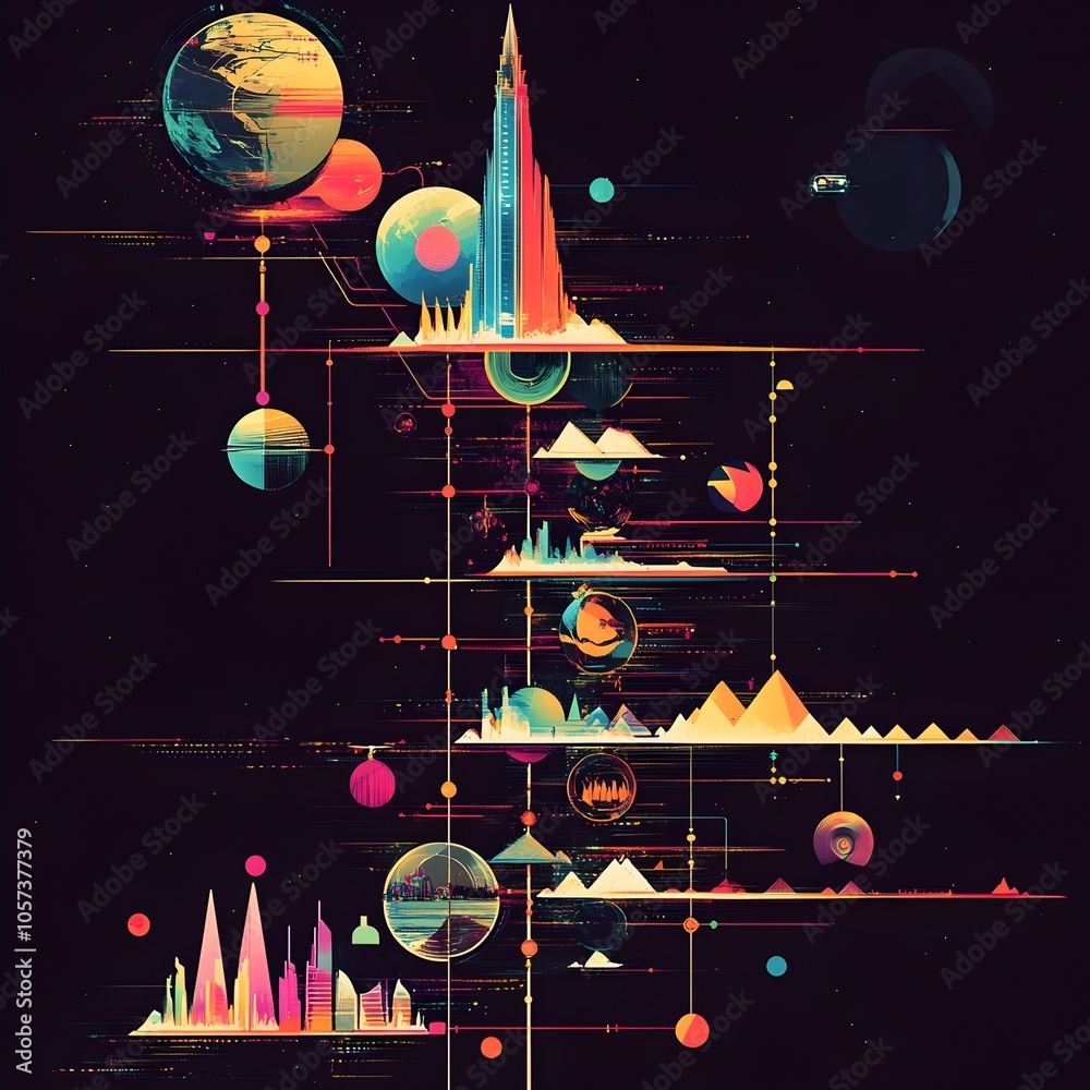 Stylized Infographic Depicting Meme Lifecycle Stages in Retro ...