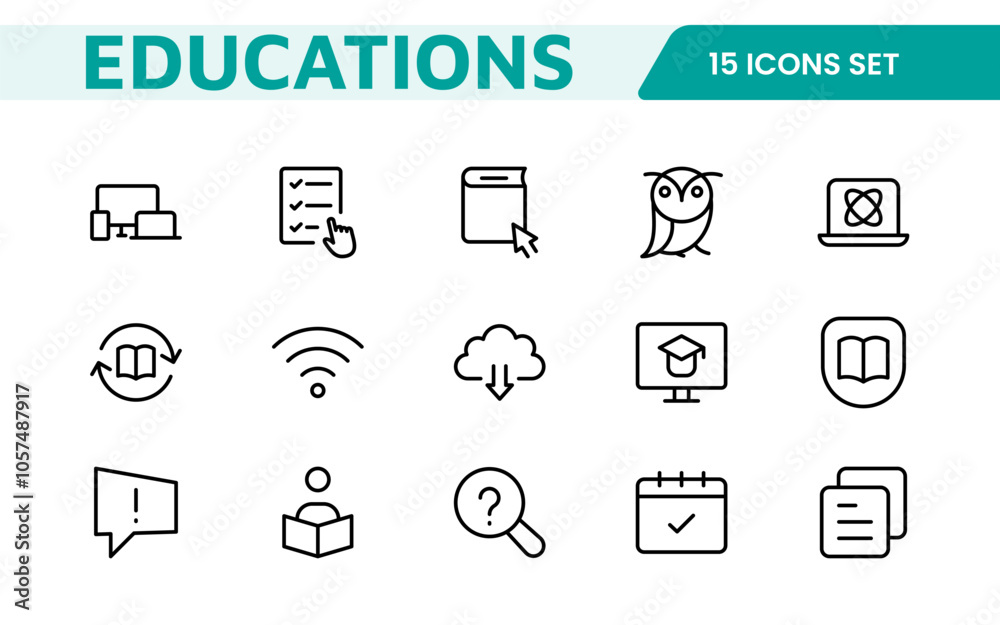 Education Tools Icon Set. Engaging and versatile icons for learning ...