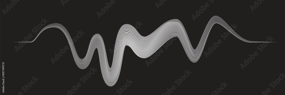 Digital sound equalizer . Audio signal frequency signal . Abstract flow ...
