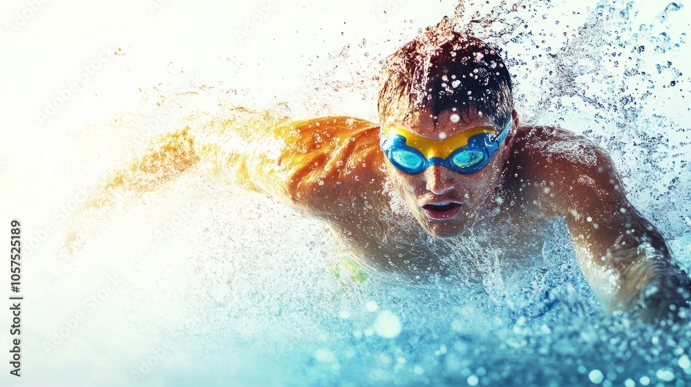 Swimmer in action, capturing the power and determination of a ...