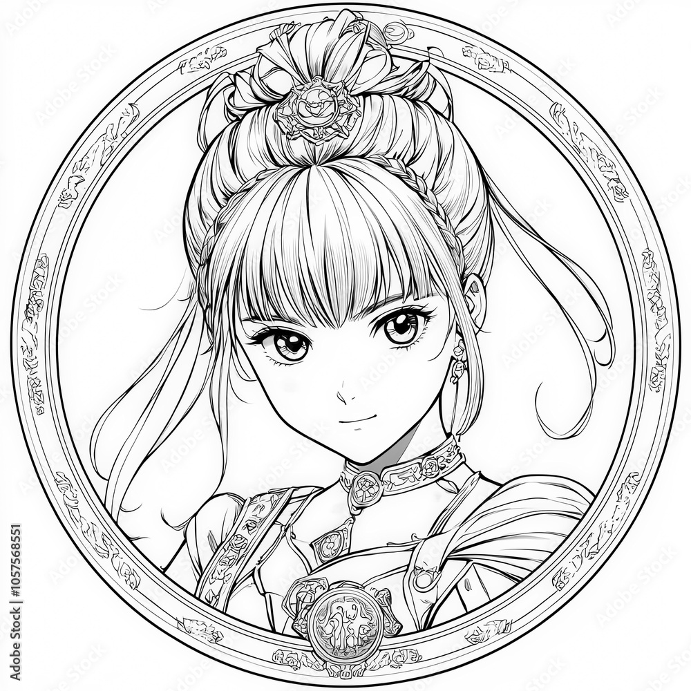 A girl on a quest to find ancient artifacts, anime coloring page for ...