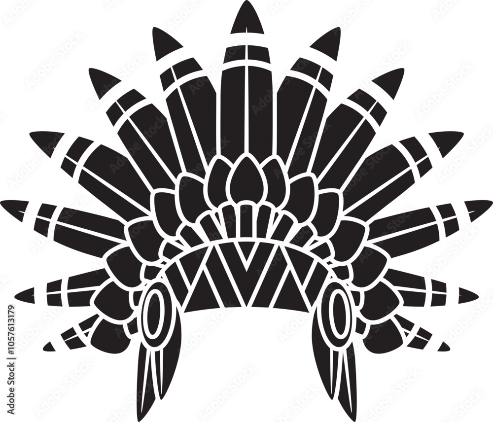 Vector de Stock Native Svg, Native American Svg, Headdress Svg, War ...