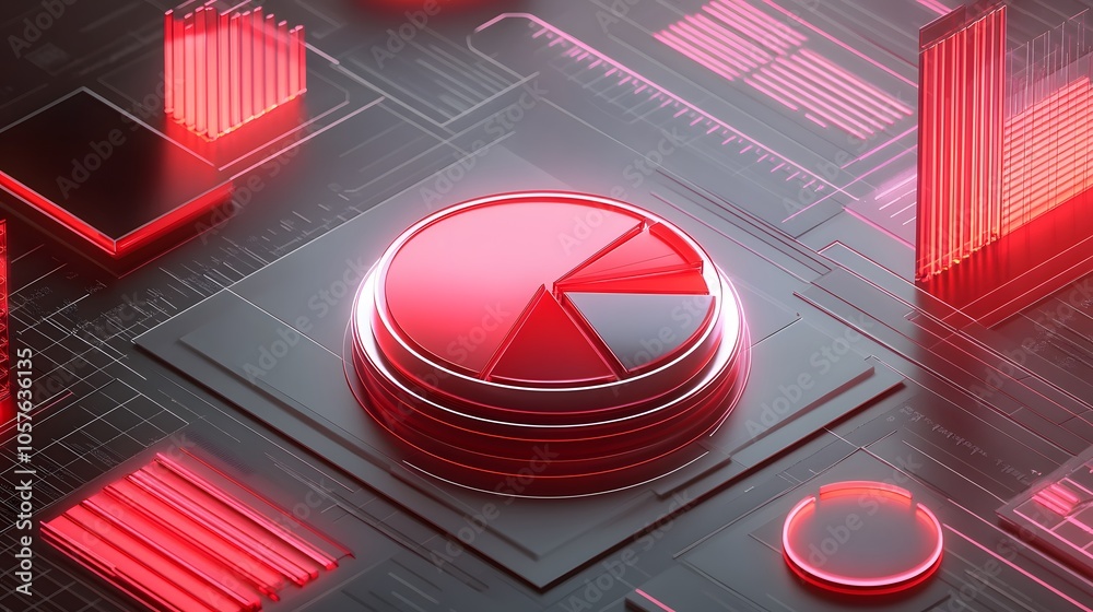 Cute isometric 3D image of 3D pie chart and bar chart in realistic ...