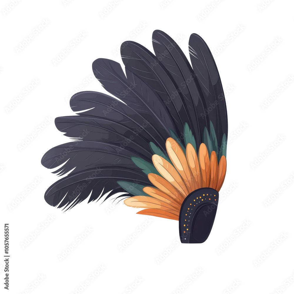 Native American Headdress isolated on transparent background, cut out ...