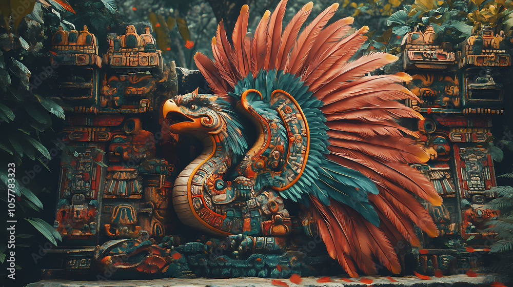 Mayan god kukulkan ( the feathered serpent god, similar to the aztec ...