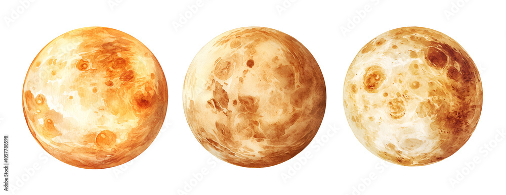 Planet Venus, watercolor clipart illustration with isolated background ...