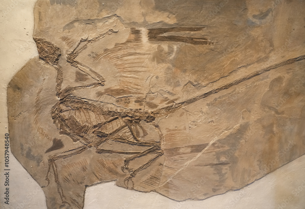 fossil of ancient bird in the rock Stock Photo | Adobe Stock