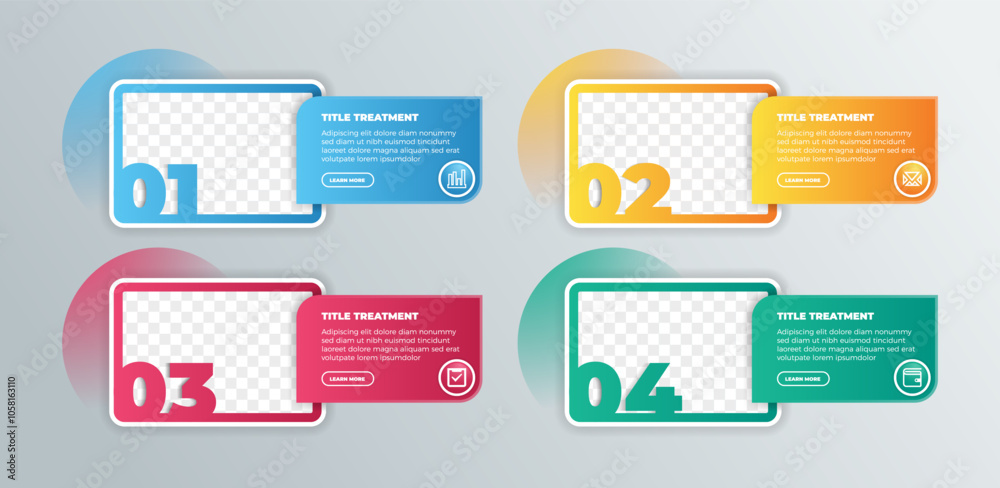 Vector simple multipurpose infographic template with rectangle photo ...