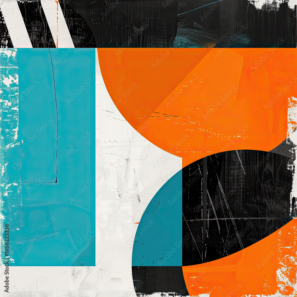 Minimalist Pop Art with Bold Shapes and Mid-Century Modern Colors Stock ...
