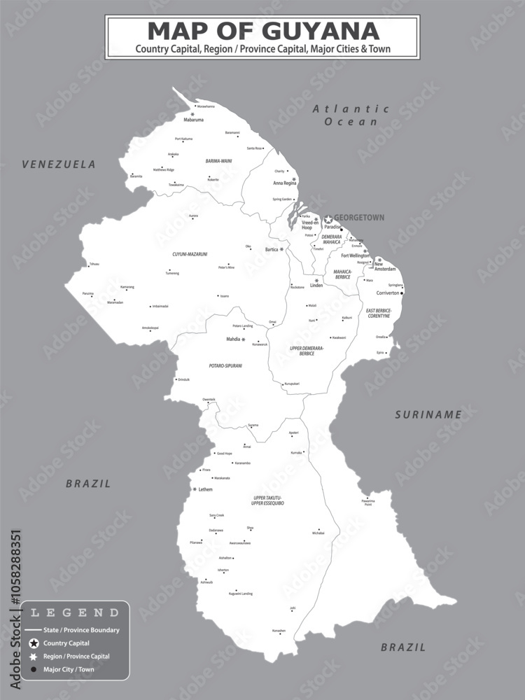 American Countries Geography Political map. Political map of country ...