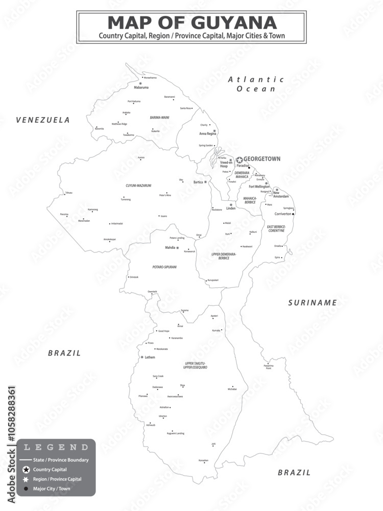 American Countries Geography Political map. Political map of country ...