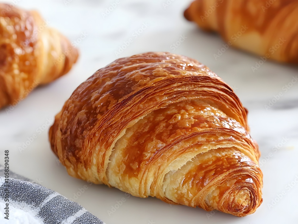 The croissant flaky and buttery, with a perfectly crisp exterior and a ...