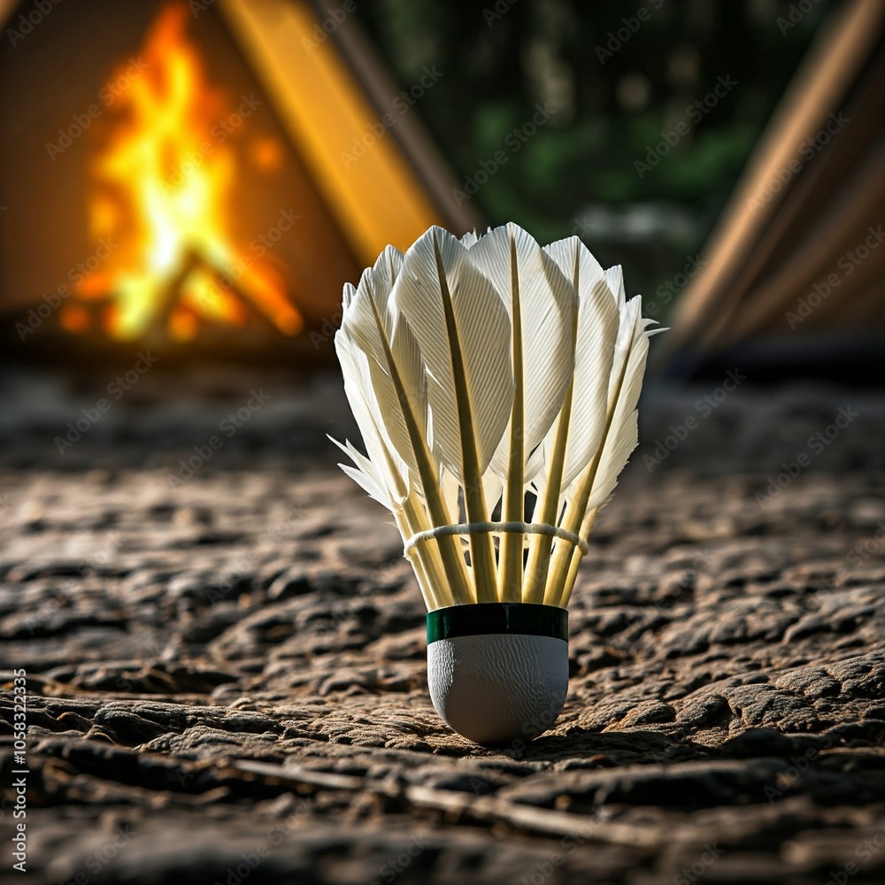 Badminton Shuttlecock and Racket ready to serve, badminton, shuttlecock ...