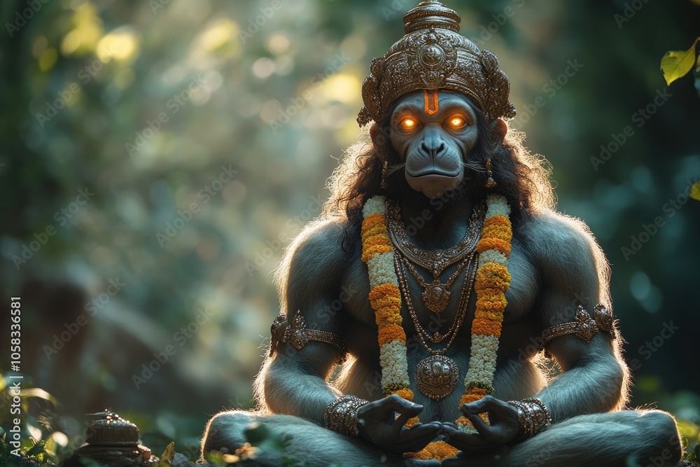 Divine figure: Hanuman, son of Vayu, central character in Ramayana ...