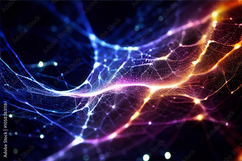 cosmic web a network of filaments and voids connecting galaxies Stock Illustration | Adobe Stock