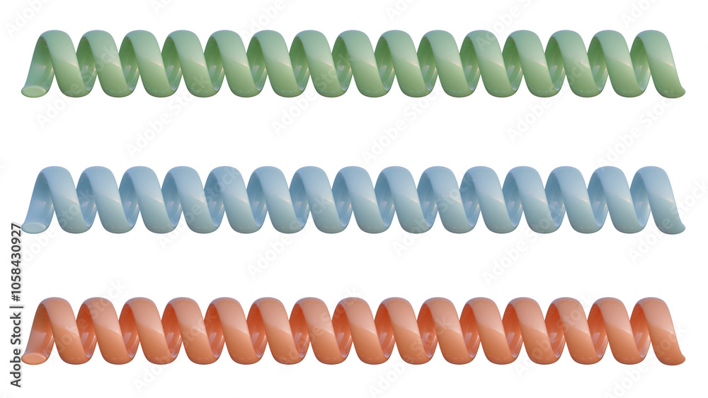 three spiral of retro phone codes, green code, blue code and orange ...