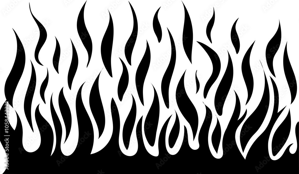 Classic tribal hotrod muscle car flame pattern. Can be used as decals ...