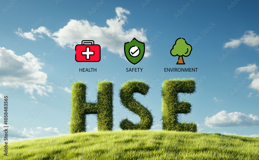 HSE concept ,Health Safety Environment acronym, vector icon ...
