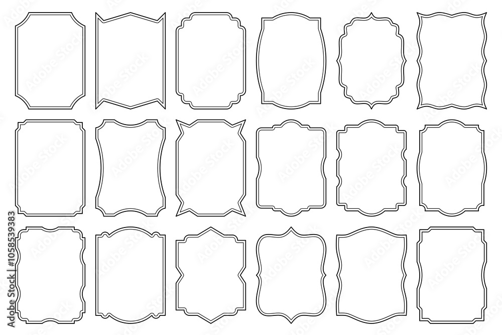 A set of simple vintage style frames Stock Vector | Adobe Stock