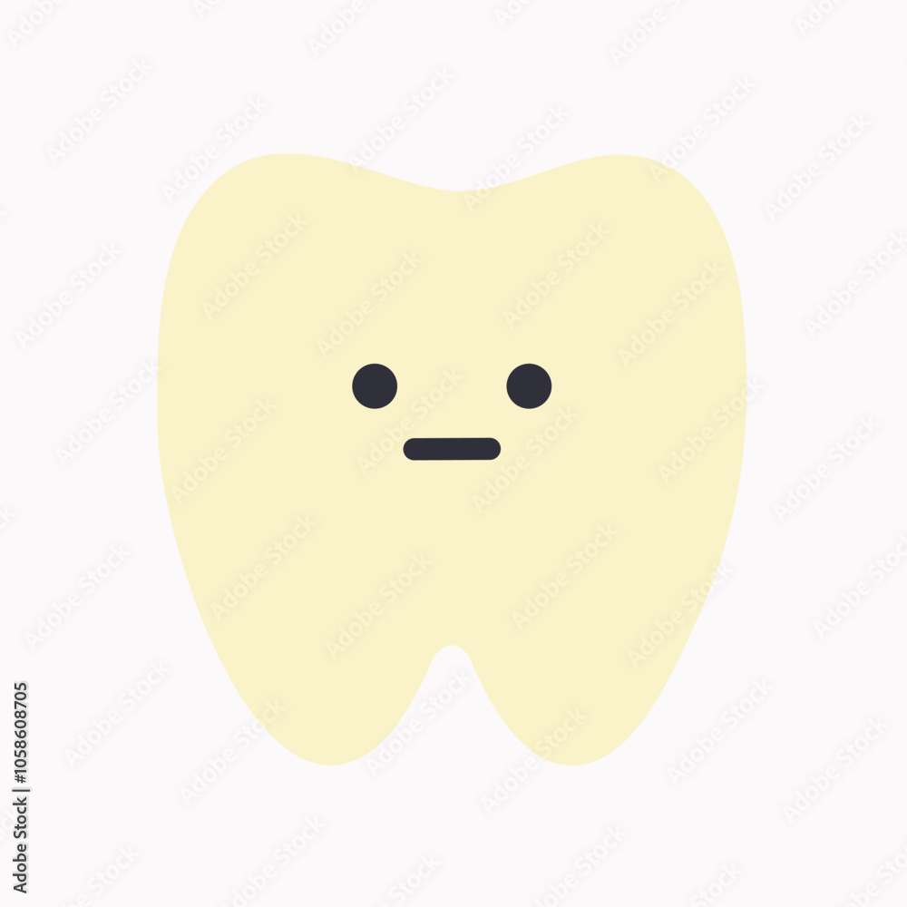 Sick yellow tooth character icon. Healthcare, dental, medicine ...