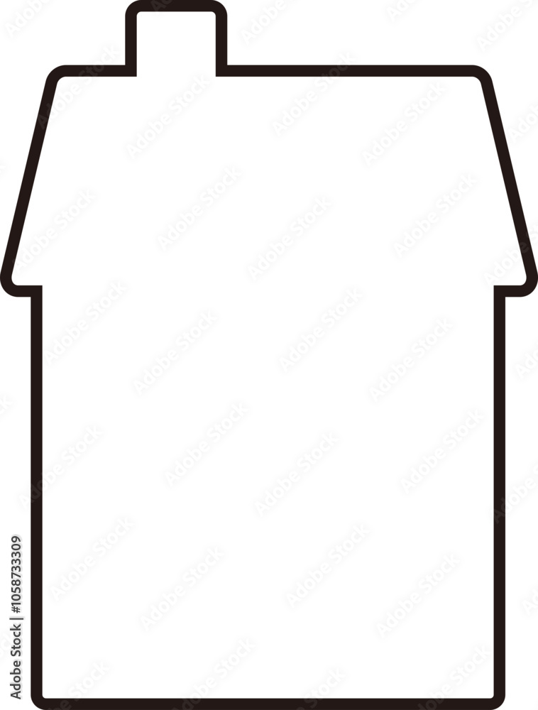 Isolated house shape outline. Home icon vector . Simple House outline ...