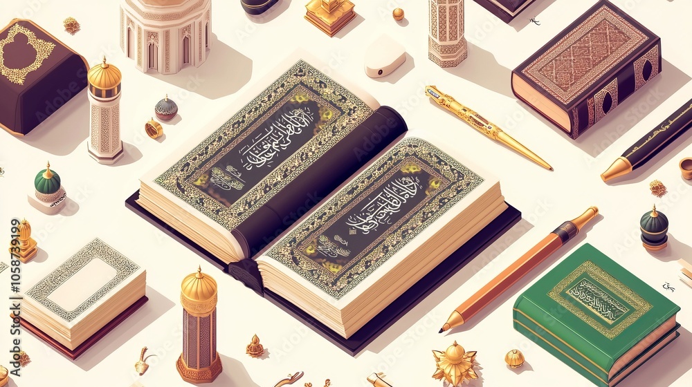 Islamic Book that is isometric Koran. Muslims use the Kuran, also known ...