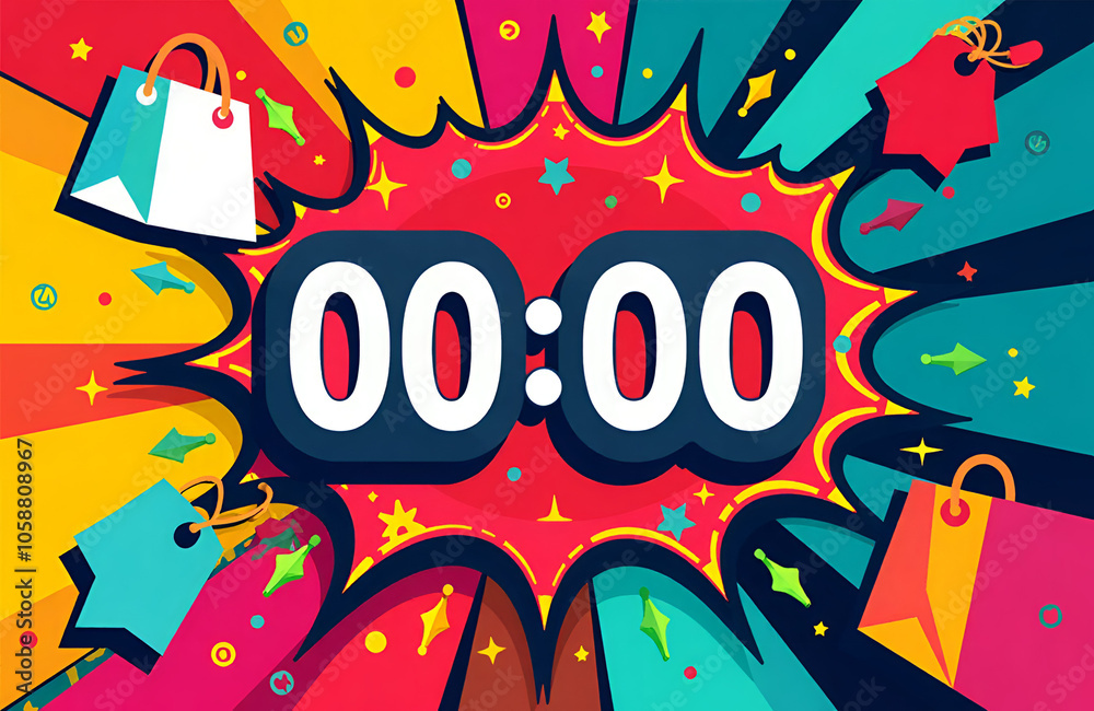 Dynamic colorful countdown display with explosive background for Black ...