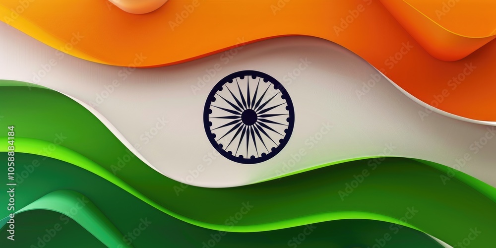 India's national flag, also known as Tiranga, featuring the Ashoka ...