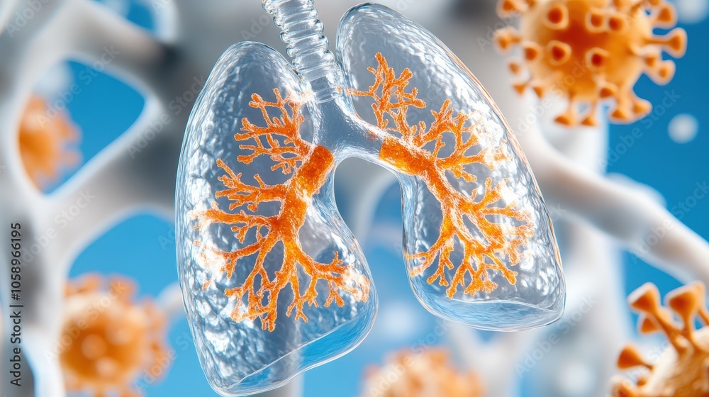 3D Human Lungs with Pleural Effusion Respiratory System Anatomy Medical ...