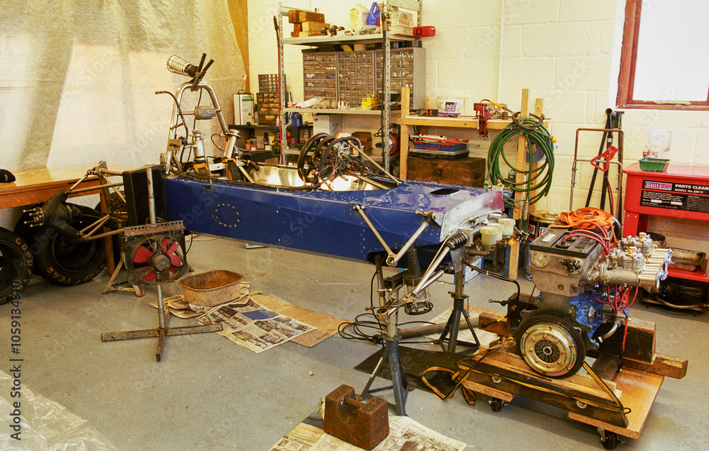Classic 1973 Brabham F2 BT40 single seater racing car during renovation ...