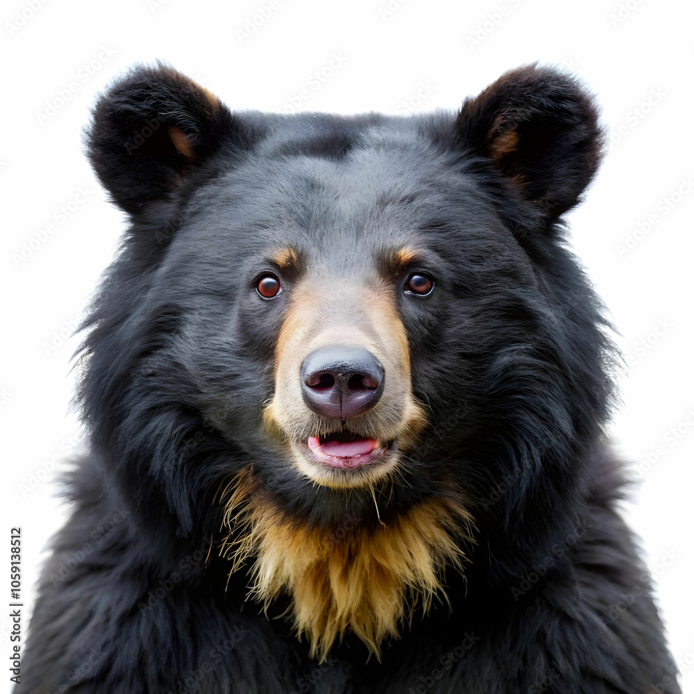 an isolated black bear cub walking, side-view, Alaskan, horizontal ...