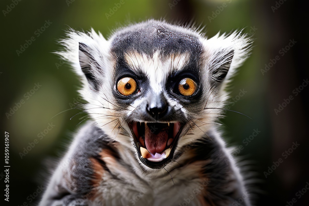 laughing lemur a lemur with its mouth open appearing to laugh Stock ...