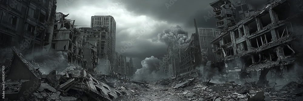 Banner from the post-apocalyptic era after World War I, depicting ...