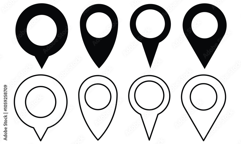 Location icon. Map pin icon set. location marker. location pin. Map pin ...