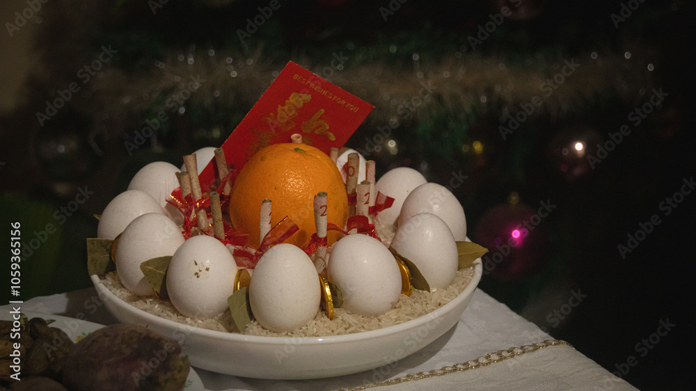 A Filipino prosperity bowl, a New Year belief and ritual to bring luck ...