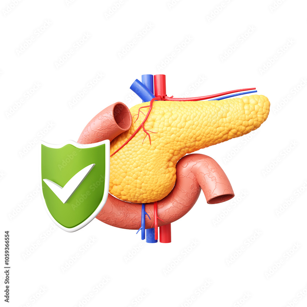 Pancreas isolated on white background. Anatomical and healthcare ...