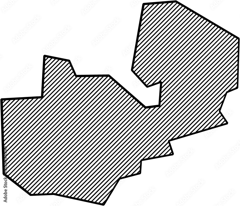 hatch line drawing of zambia map. Stock Photo | Adobe Stock