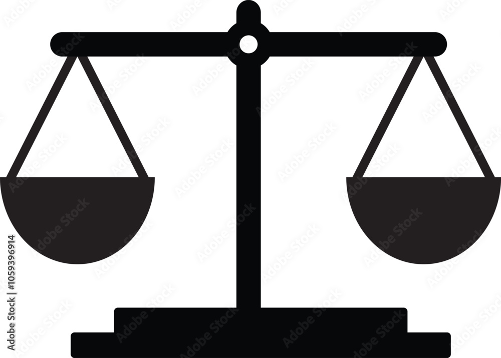 Scale of Justice Icon - Law Balance Scale Vector, Workplace Balance ...