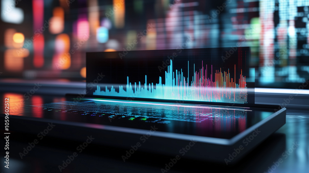 A modern seismograph in a sleek, professional environment showing sharp ...