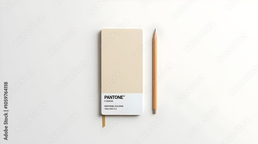 Minimalistic arrangement of Pantone color paper and pencil color on ...