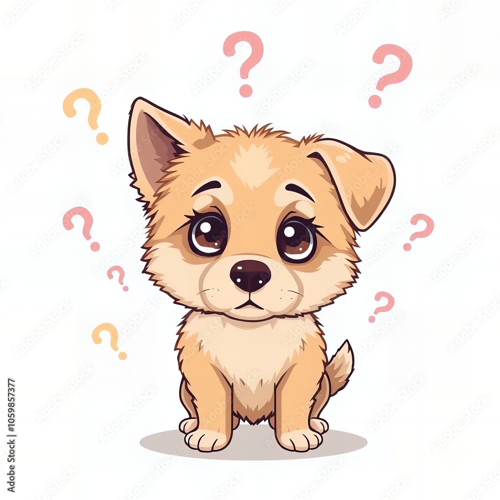 cartoon dog with question marks on its face. Stock Photo | Adobe Stock