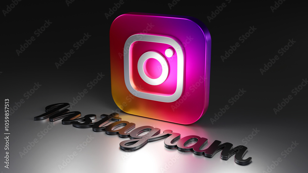 Instagram logo with font Stock Illustration | Adobe Stock