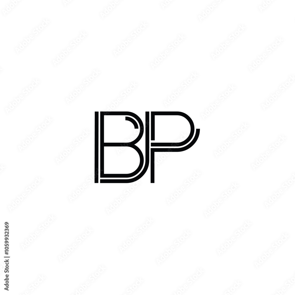 BP monogram logo design letter text name symbol monochrome logotype ...