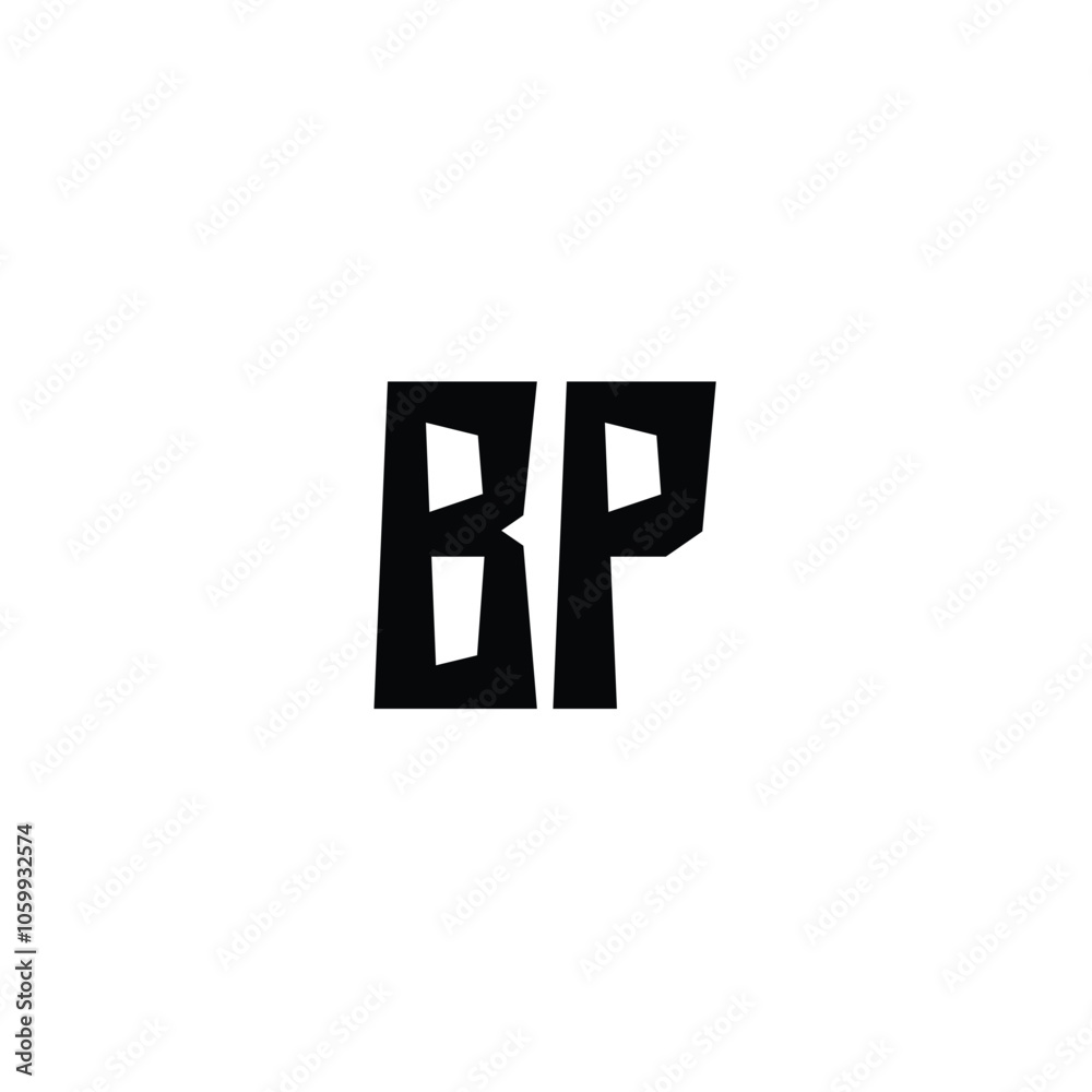 BP monogram logo design letter text name symbol monochrome logotype ...