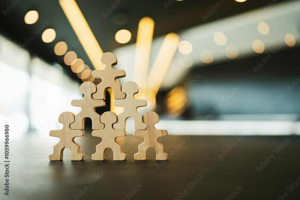 Person model standing on another man who was an employee The concept of ...