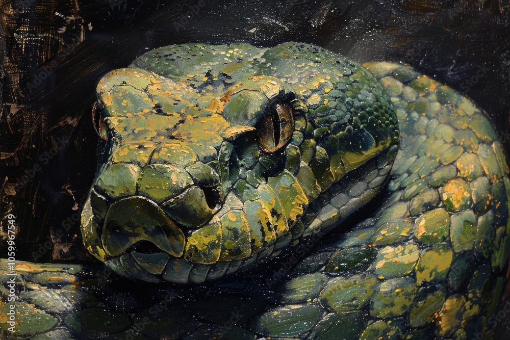 Fantastic beautiful poisonous snake close-up . Poisonous dangerous ...